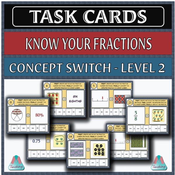 Fractions Task Cards - Concept Switch Level 2 - Made By Teachers