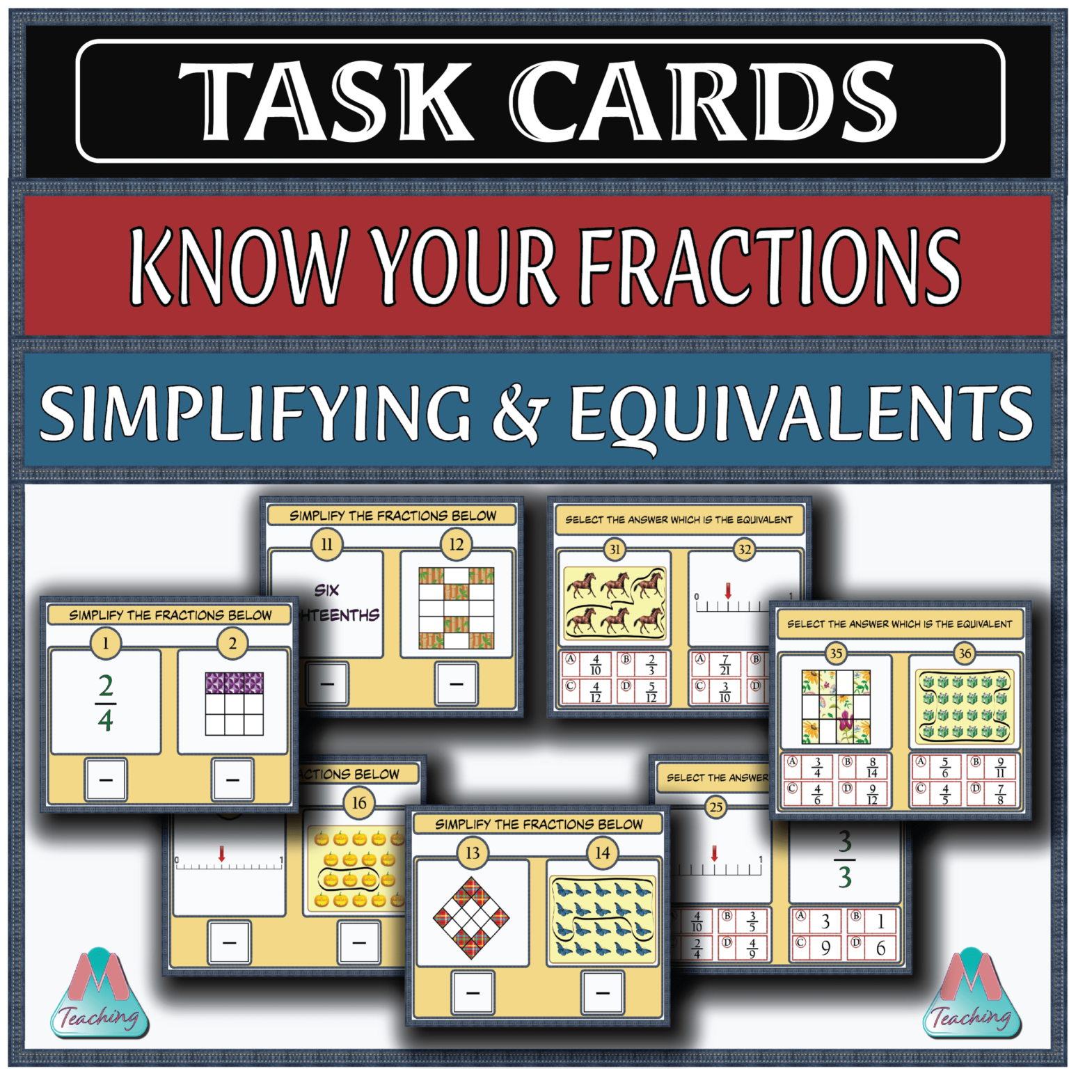Fractions Task Cards - Simplifying and Equivalents | Made By Teachers