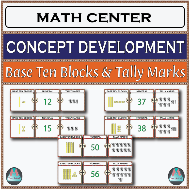 Math Center - Base Ten Blocks and Tally Marks | Made By Teachers