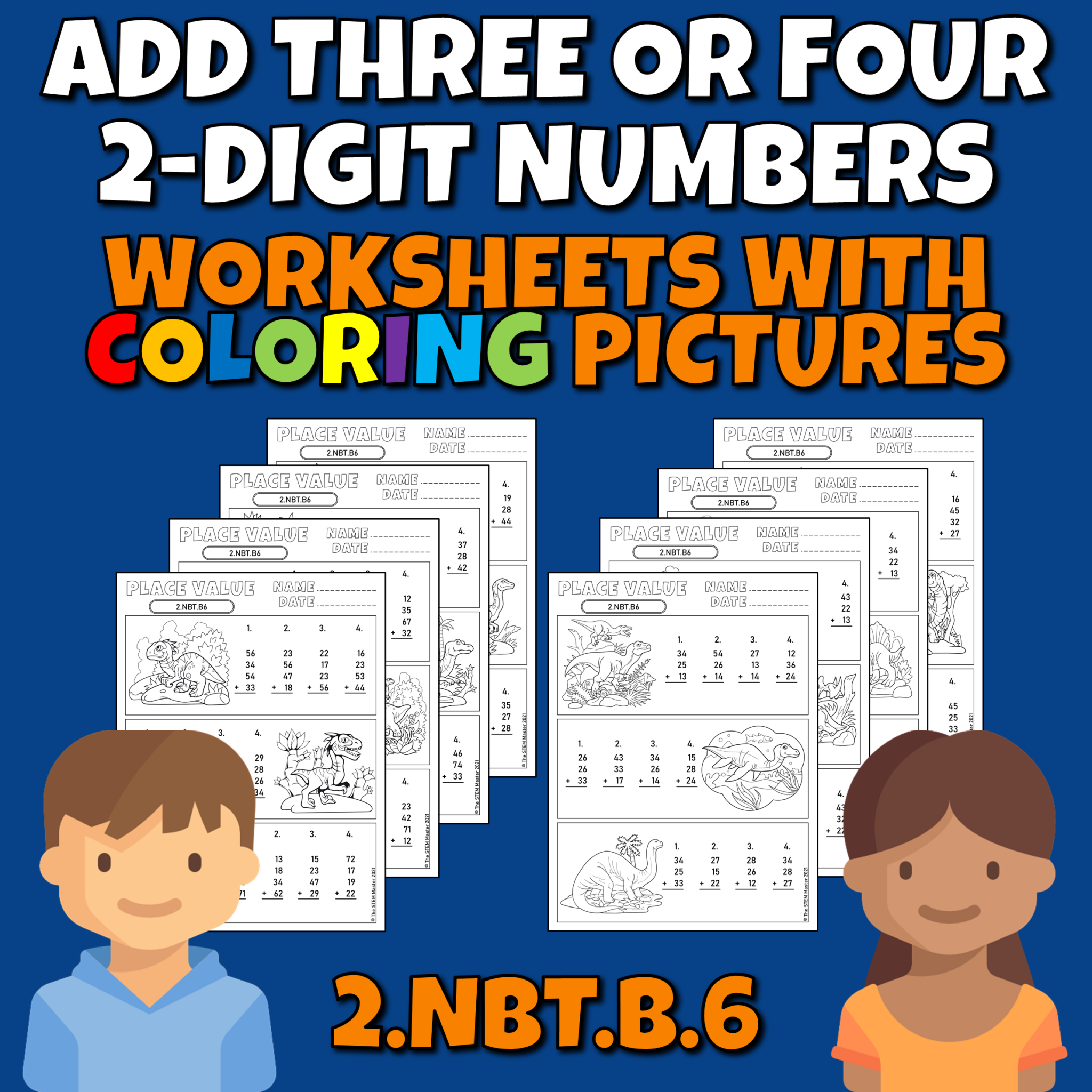 Add Three or Four 2-Digit Numbers 2.NBT.B6 | Made By Teachers