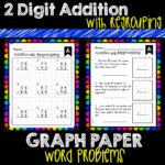 Addition with regrouping on graph paper - Made By Teachers