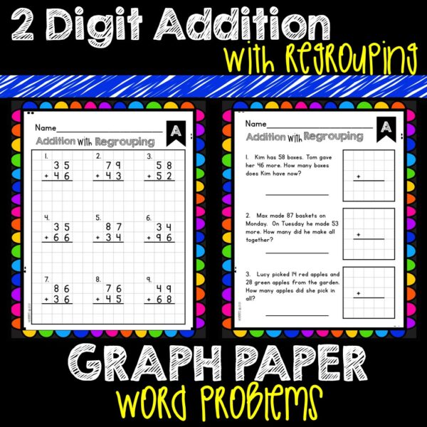 Addition with regrouping on graph paper | Made By Teachers