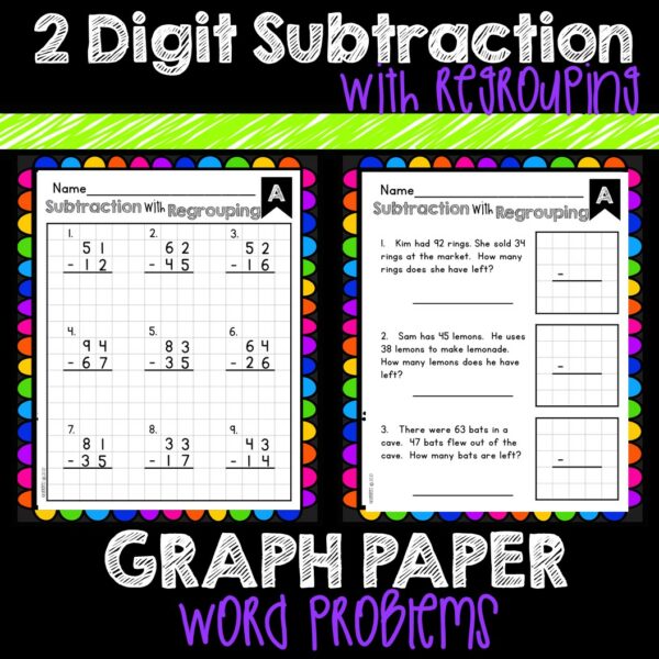 Subtraction with regrouping on graph paper | Made By Teachers