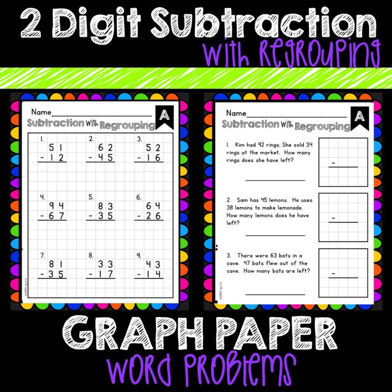 Subtraction with regrouping on graph paper | Made By Teachers