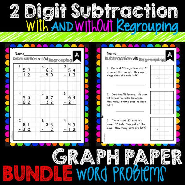 Subtraction with & without regrouping, graph paper - Made By Teachers