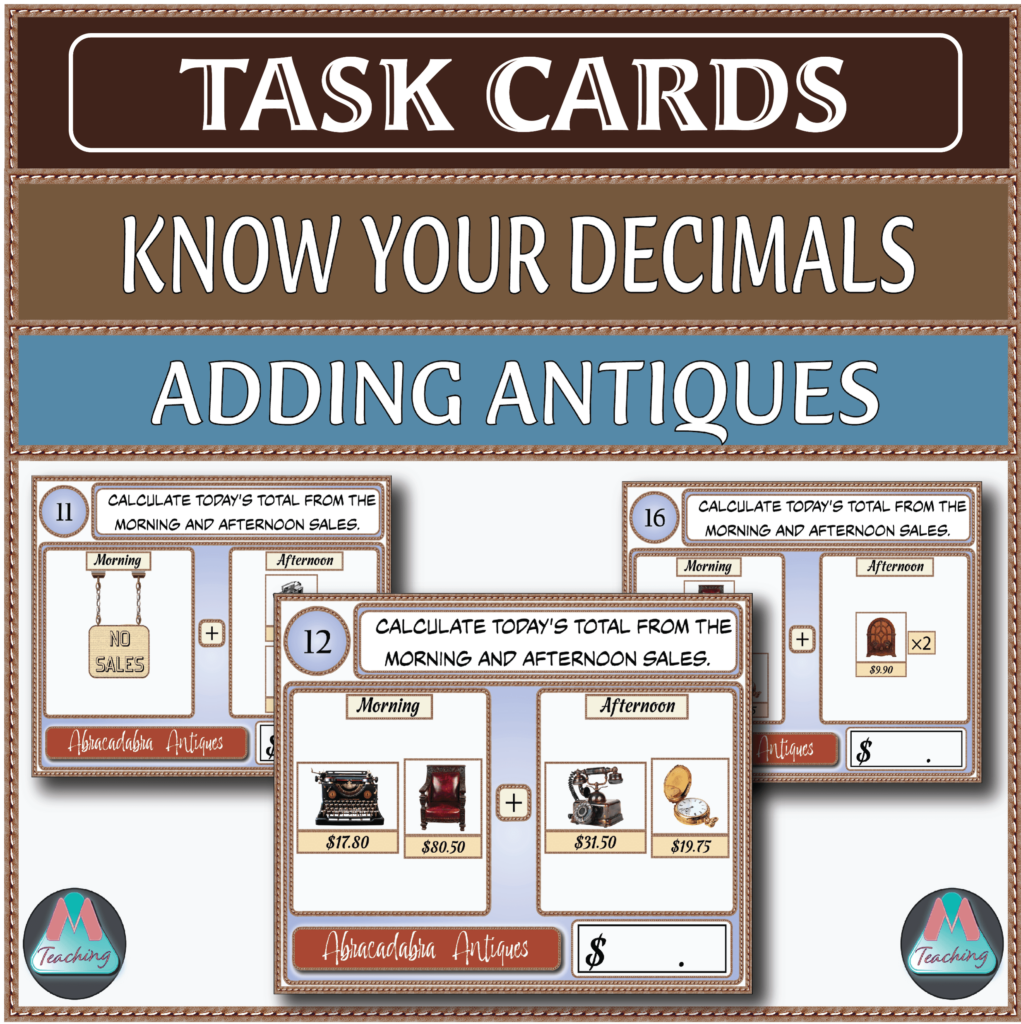 Decimals Task Cards - Add and Subtract Money - Made By Teachers