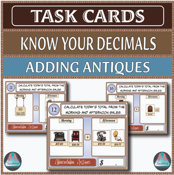 Decimals Task Cards - Add and Subtract Money - Made By Teachers