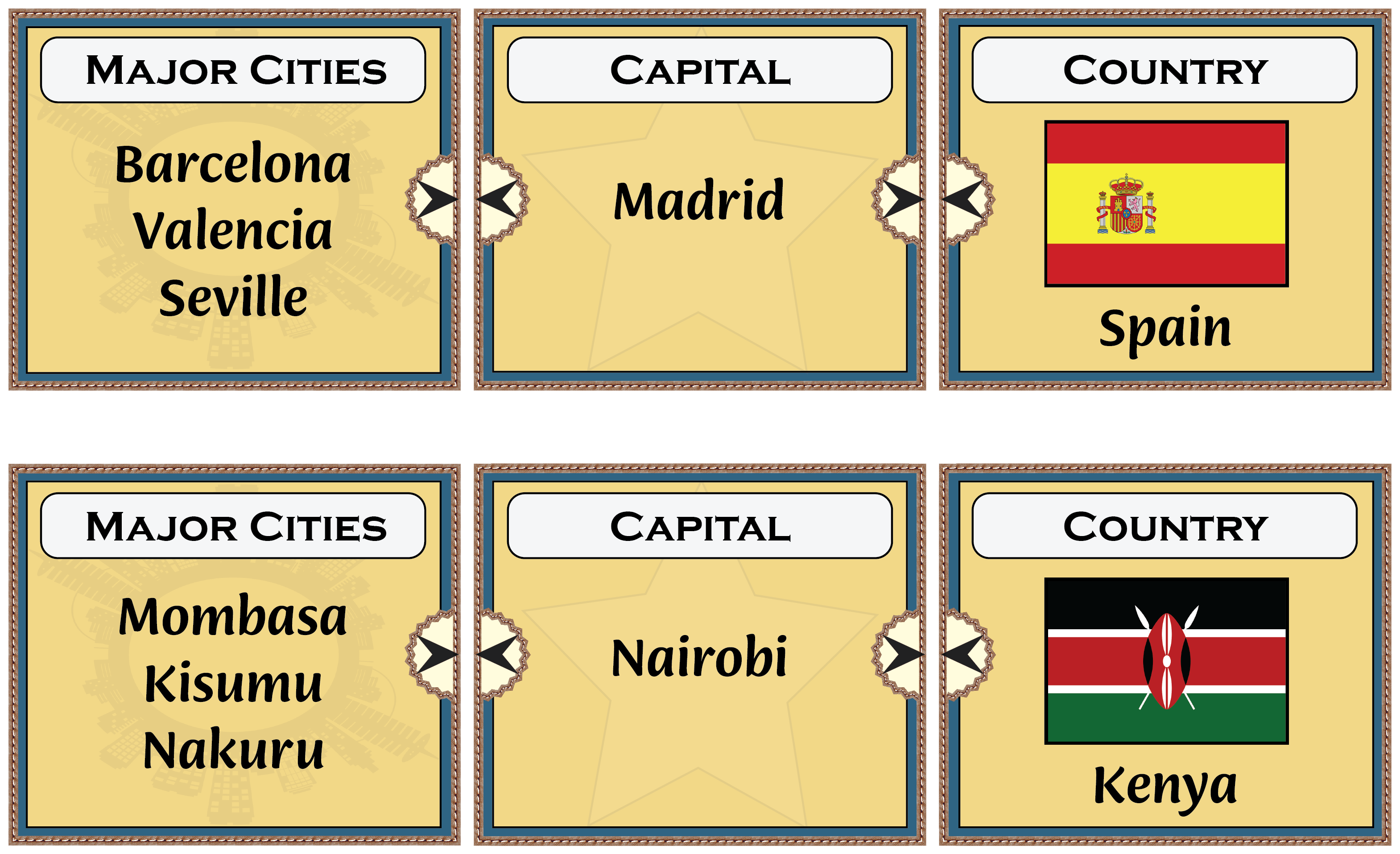 Geography Center: Countries & Cities Match Set 3 | Made By Teachers