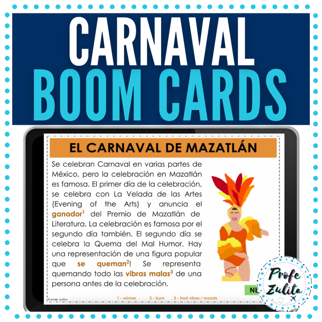 Boom Cards Spanish Carnaval Readings | Made By Teachers