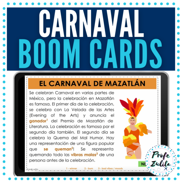 Boom Cards Spanish Carnaval Readings | Made By Teachers