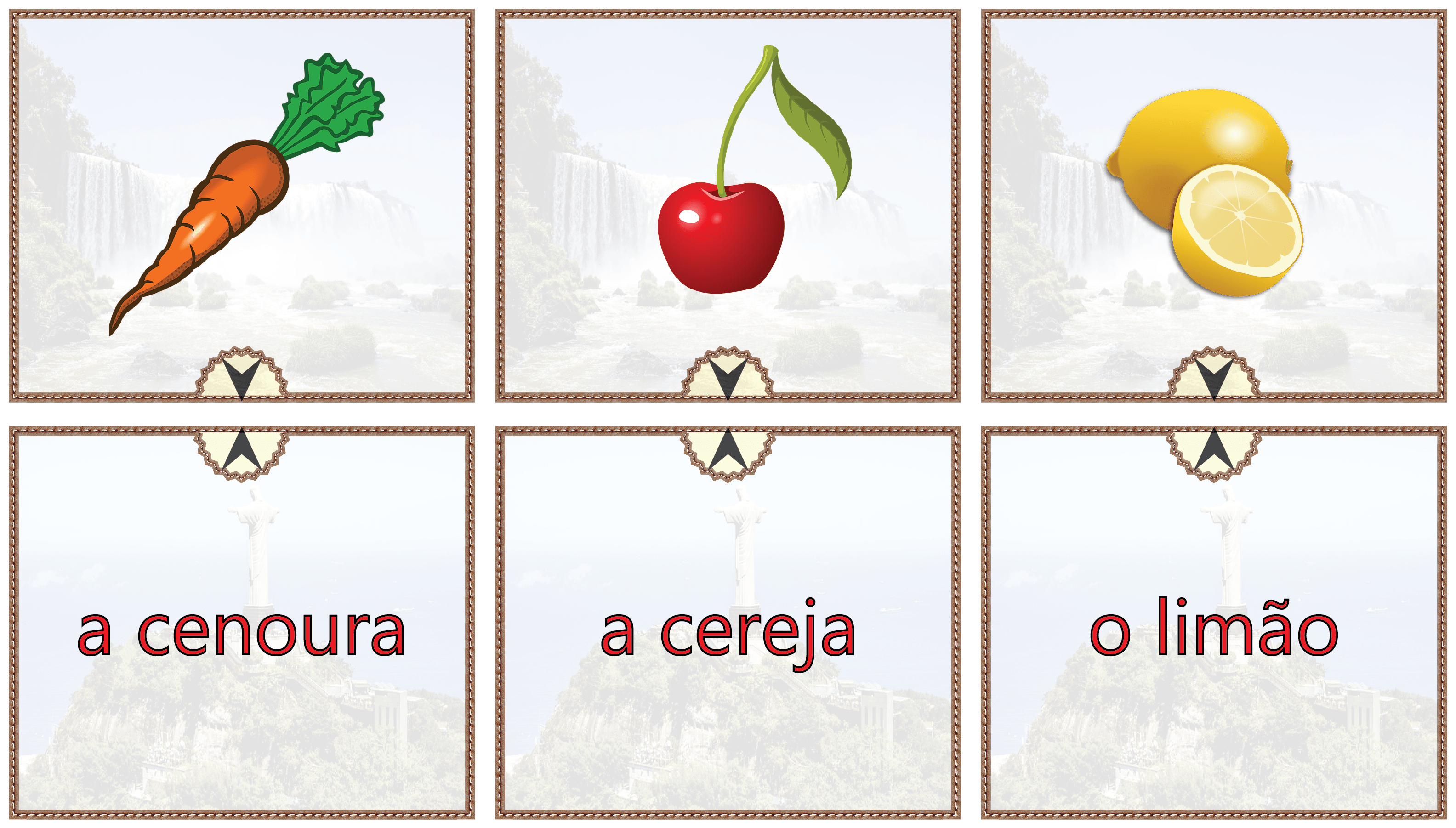 Portuguese (Brazilian) Match - Fruits & Vegetables - Made By Teachers