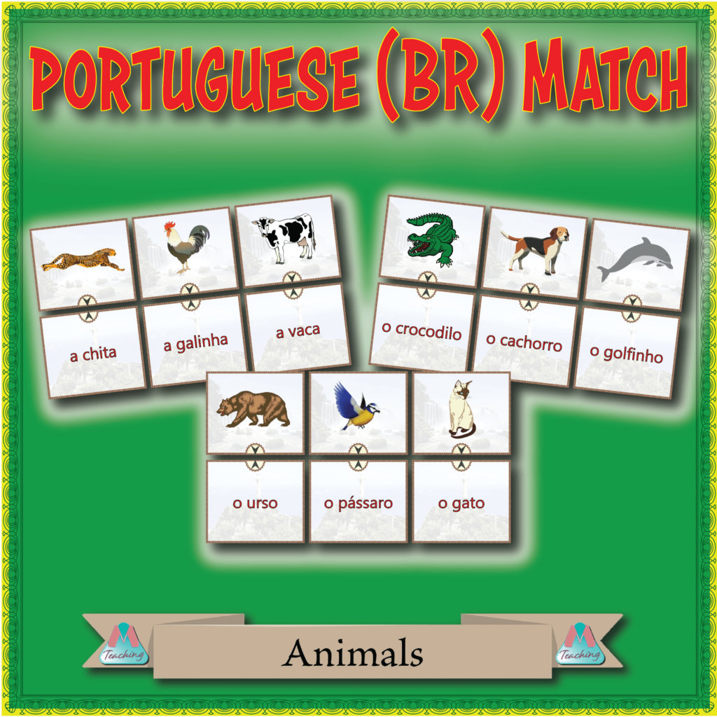 Portuguese (Brazilian) Match - Animals | Made By Teachers