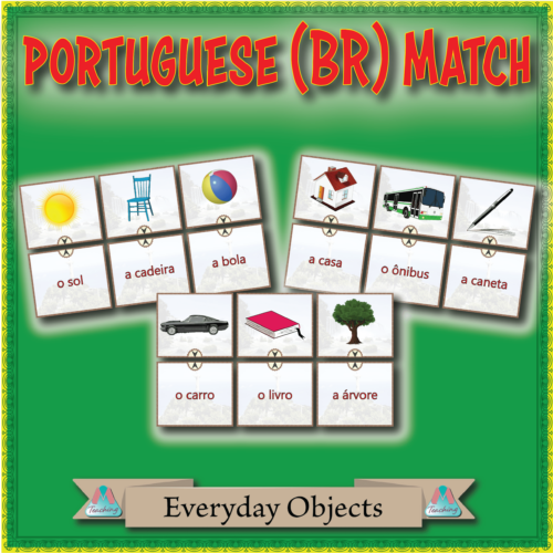 Portuguese (Brazilian) Vocabulary Match Bundle | Made By Teachers