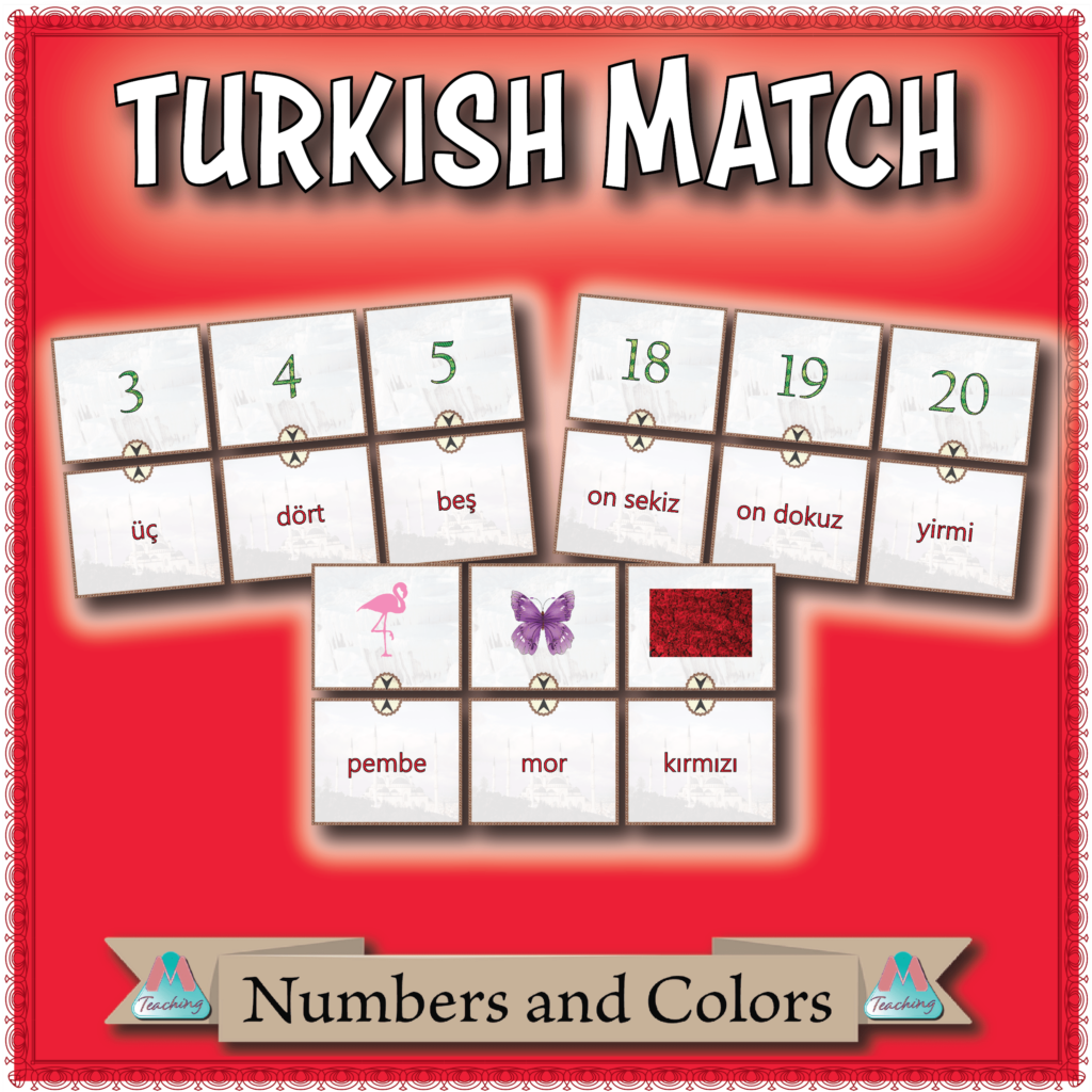 Turkish Match - Numbers and Colors | Made By Teachers