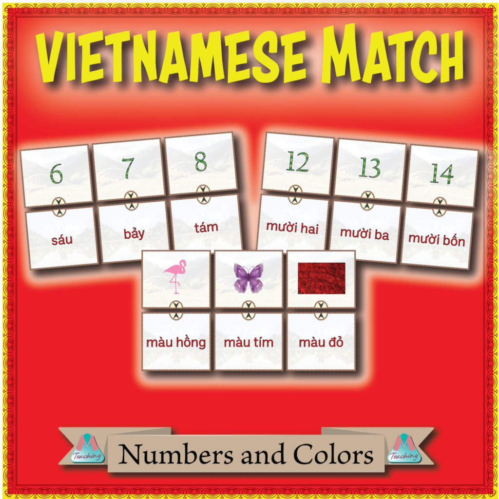 Vietnamese Match - Numbers and Colors - Made By Teachers