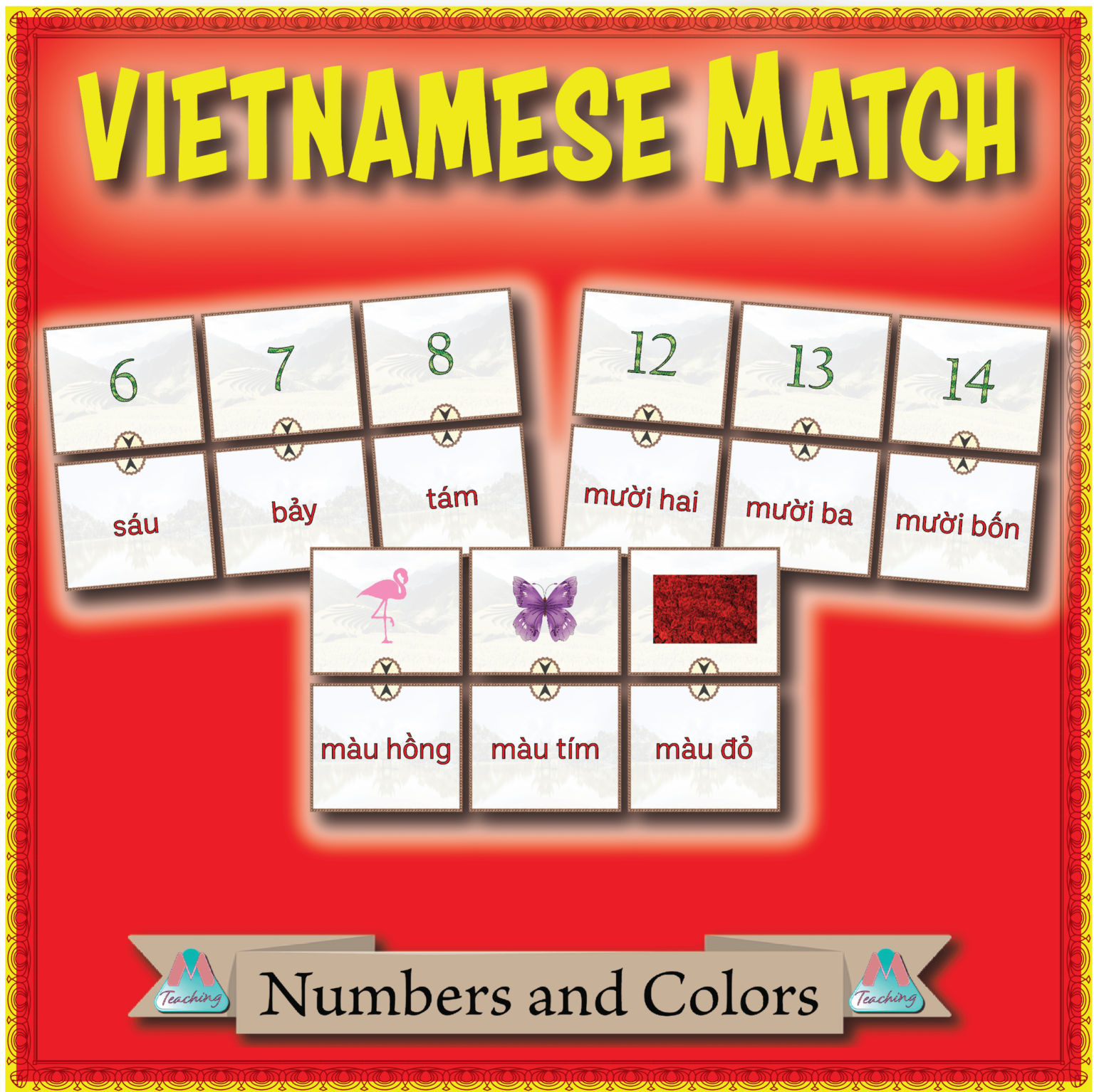 Vietnamese Match - Numbers and Colors - Made By Teachers