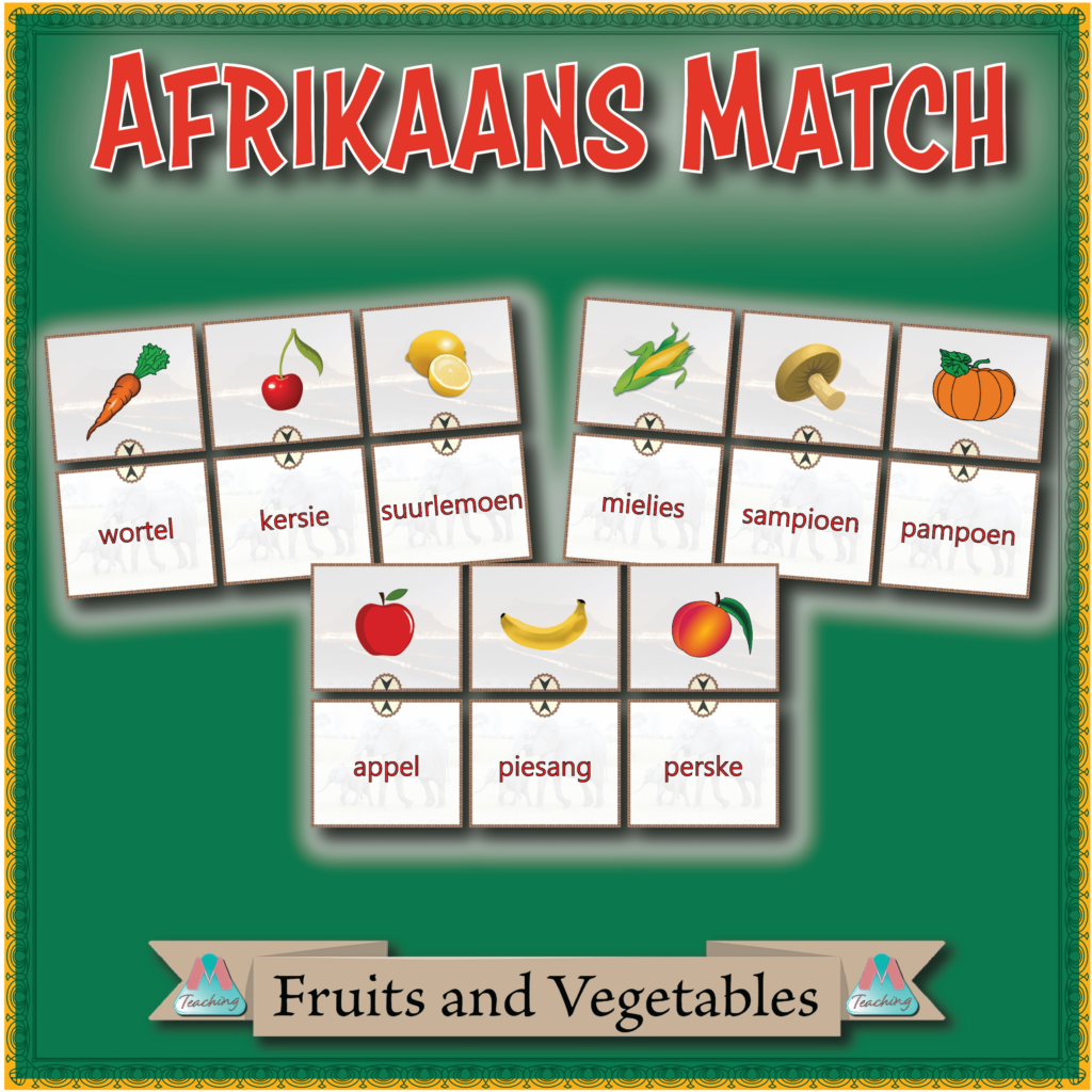 Afrikaans Match - Fruits and Vegetables | Made By Teachers