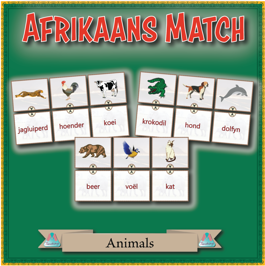 Afrikaans Match - Animals - Made By Teachers