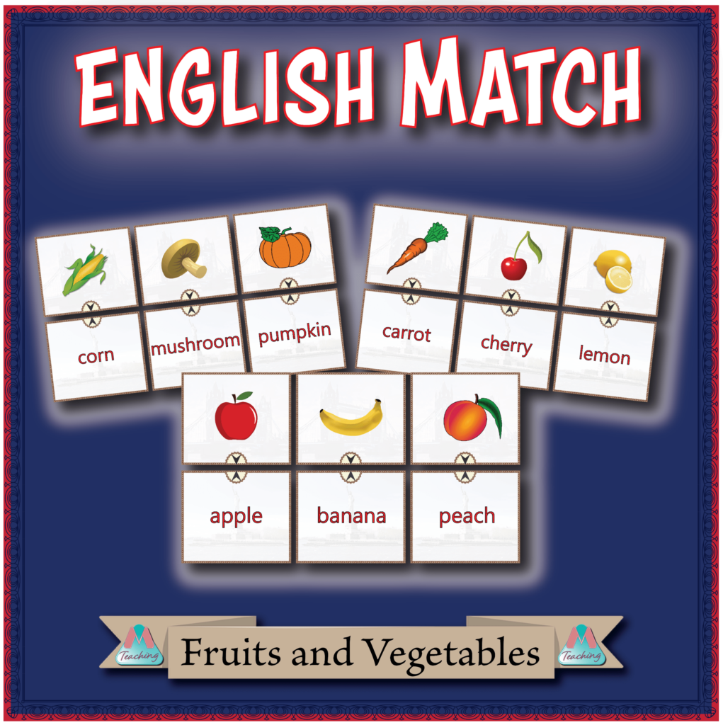 English Match - Fruits and Vegetables | Made By Teachers