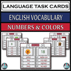 English Task Cards – Numbers and Colors - Made By Teachers
