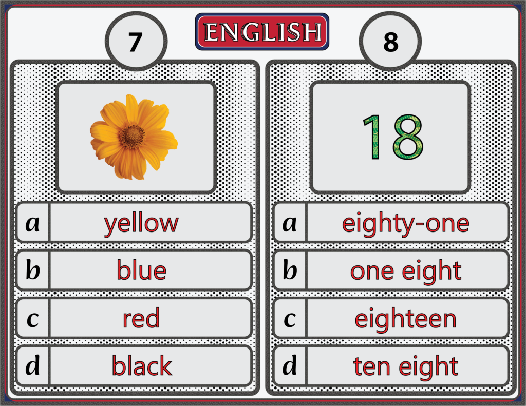 English Task Cards – Numbers and Colors | Made By Teachers