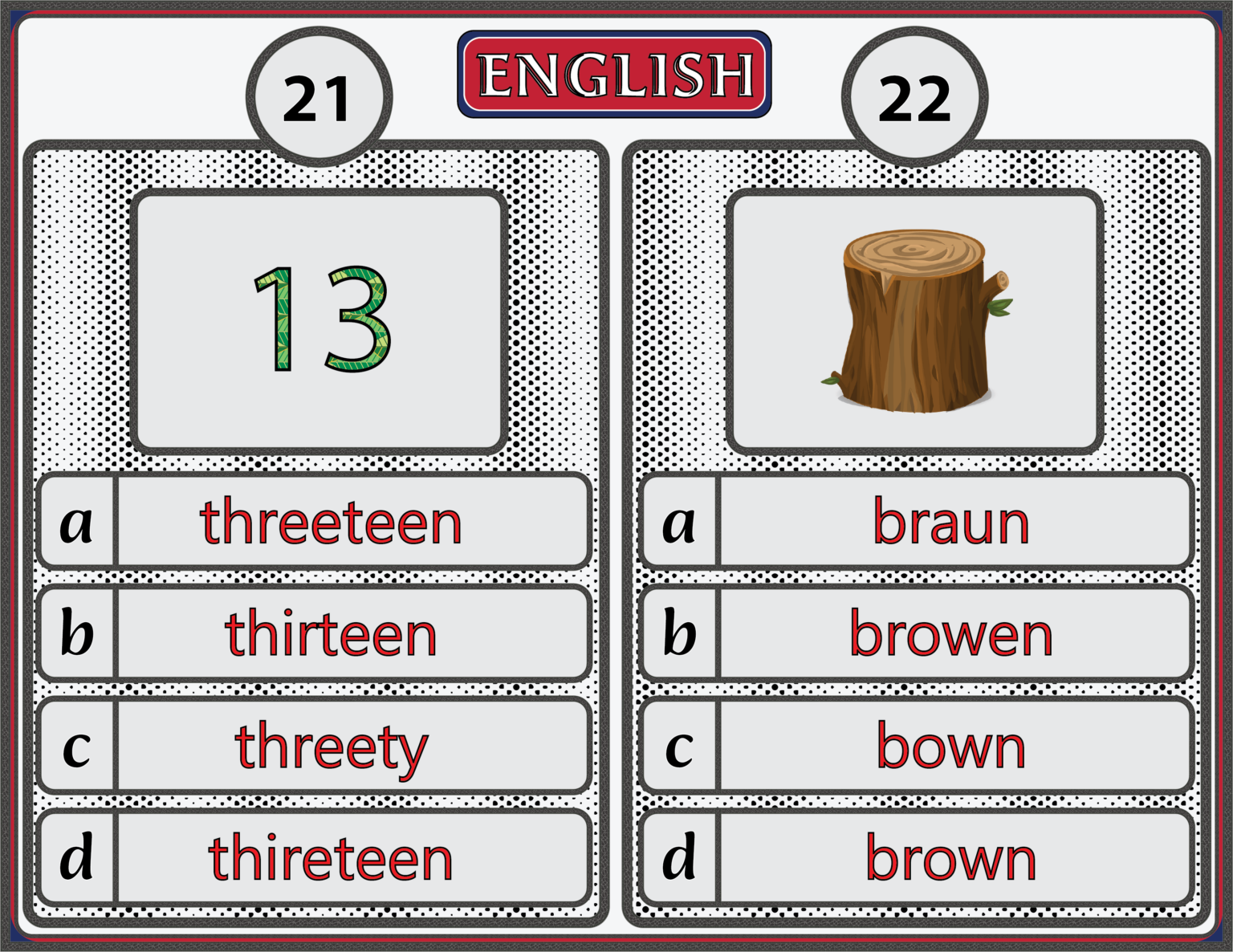 English Task Cards – Numbers and Colors - Made By Teachers