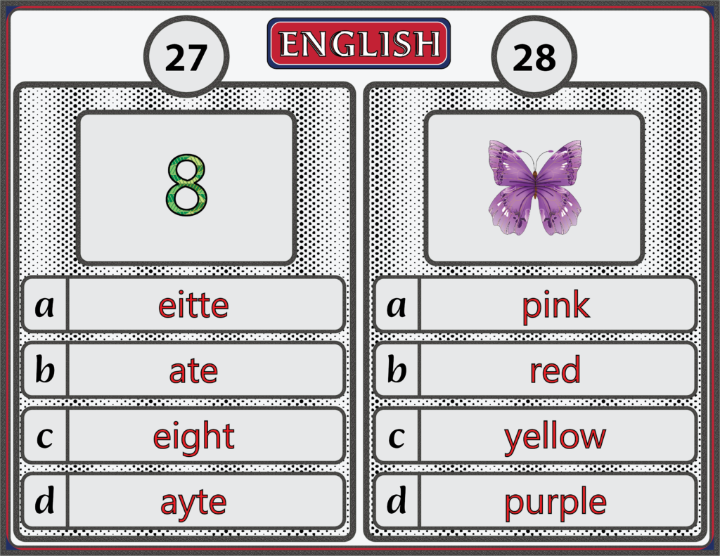 English Task Cards – Numbers and Colors - Made By Teachers