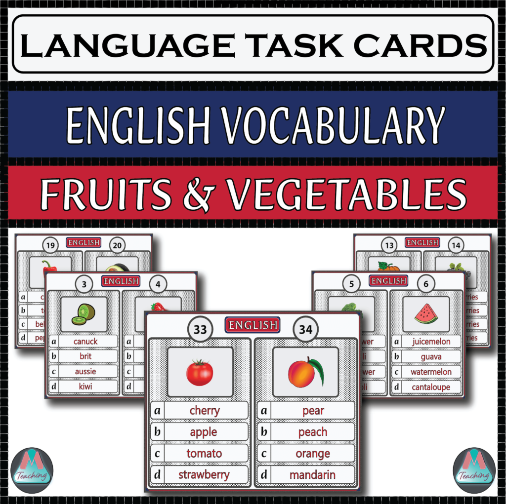 English Task Cards – Fruits and Vegetables - Made By Teachers
