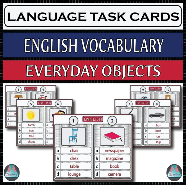 English Task Cards - Everyday Objects - Made By Teachers