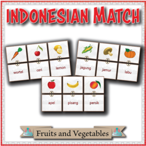 Indonesian Match - Fruits and Vegetables | Made By Teachers