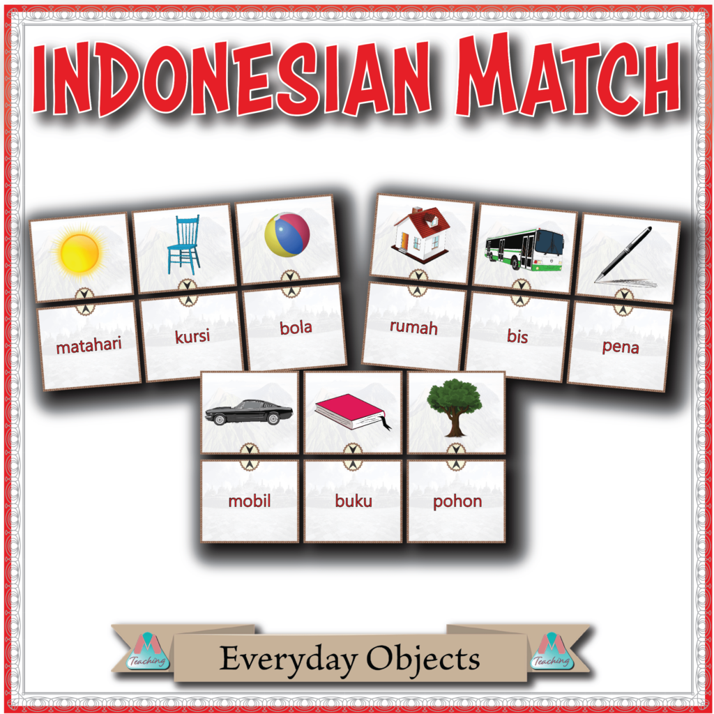 Indonesian Vocabulary Match Bundle | Made By Teachers