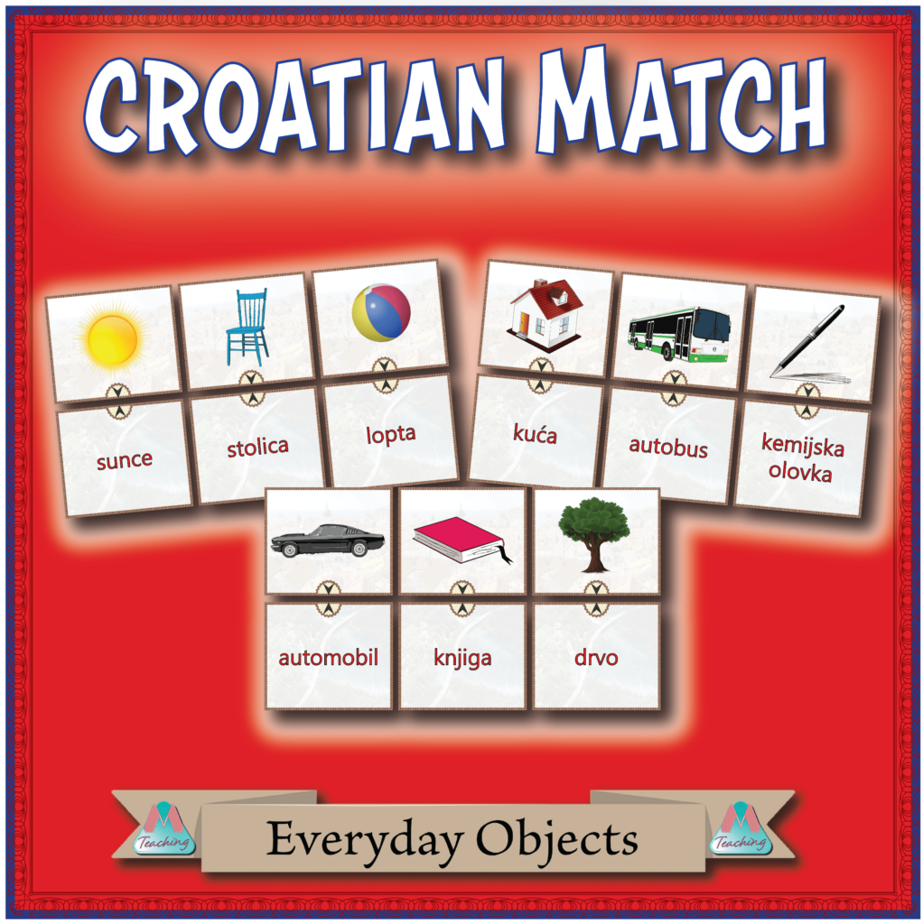 Croatian Vocabulary Match Bundle - Made By Teachers