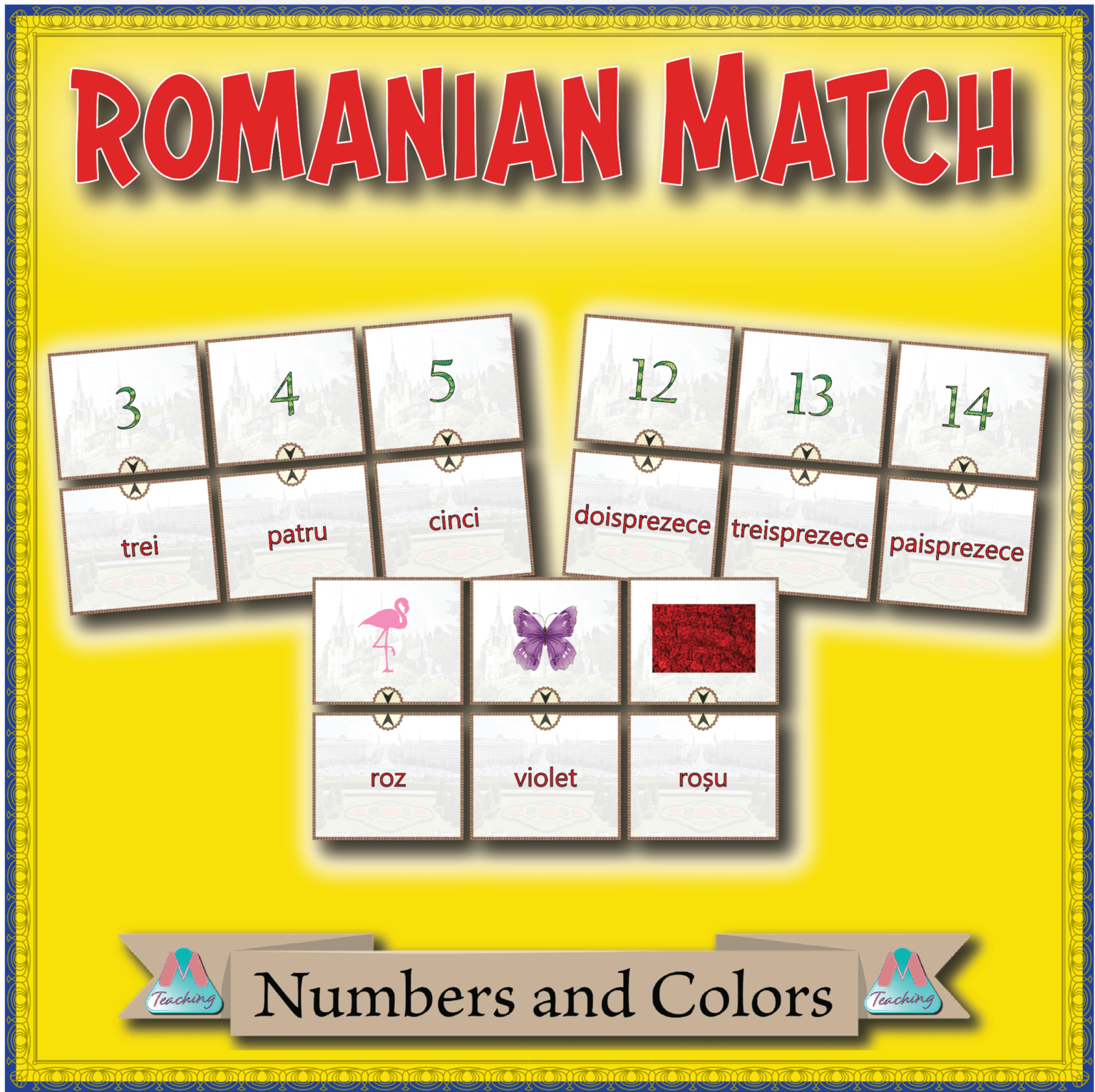 Romanian Match Numbers And Colors Made By Teachers