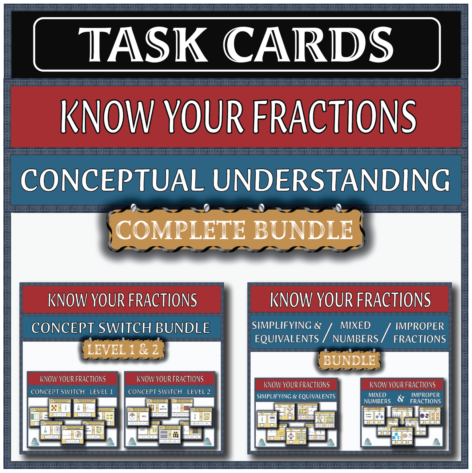 Fractions Task Cards - Complete Bundle | Made By Teachers