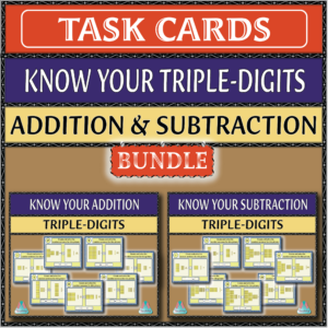 Triple-Digit - Addition and Subtraction Task Cards - Made By Teachers