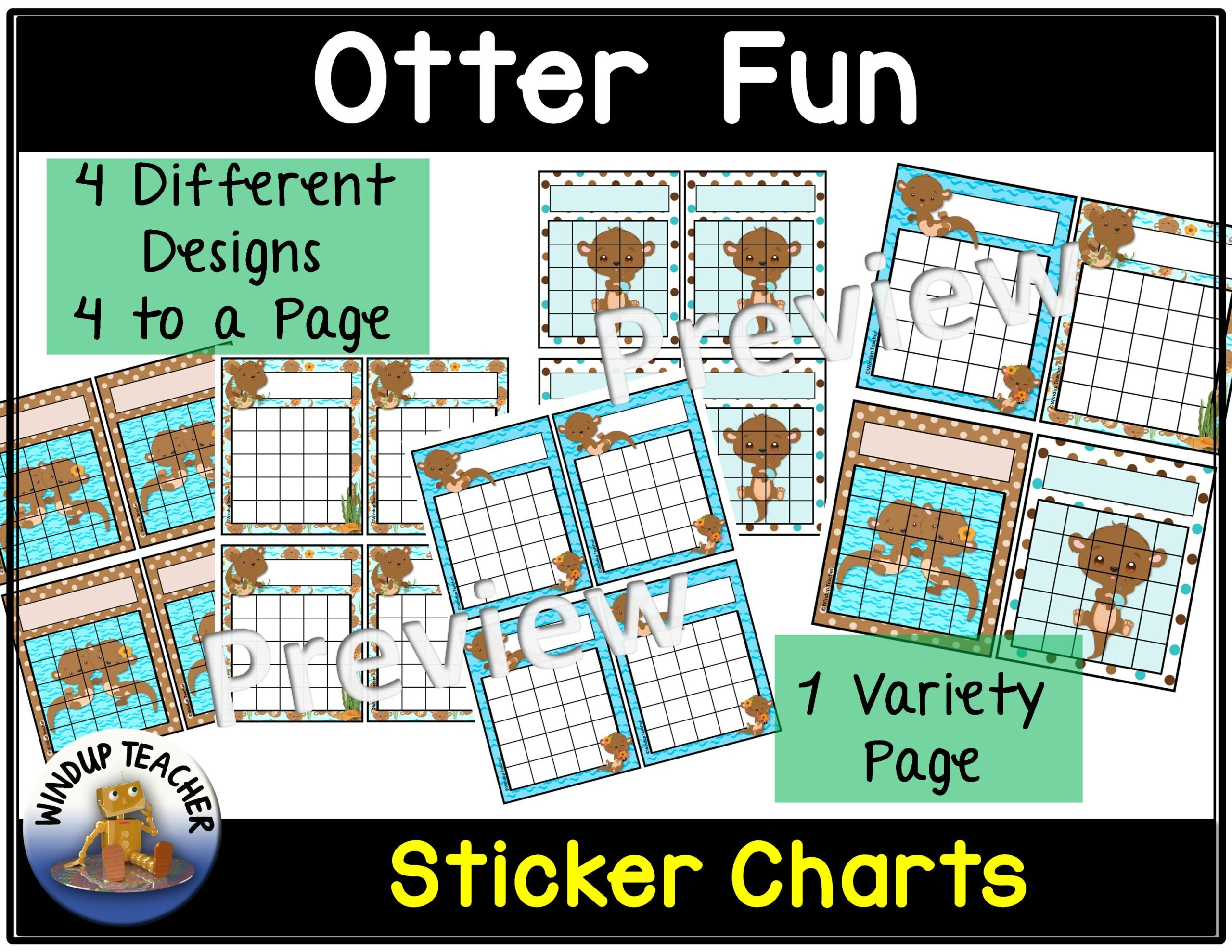 Otter Sticker Charts | Made By Teachers