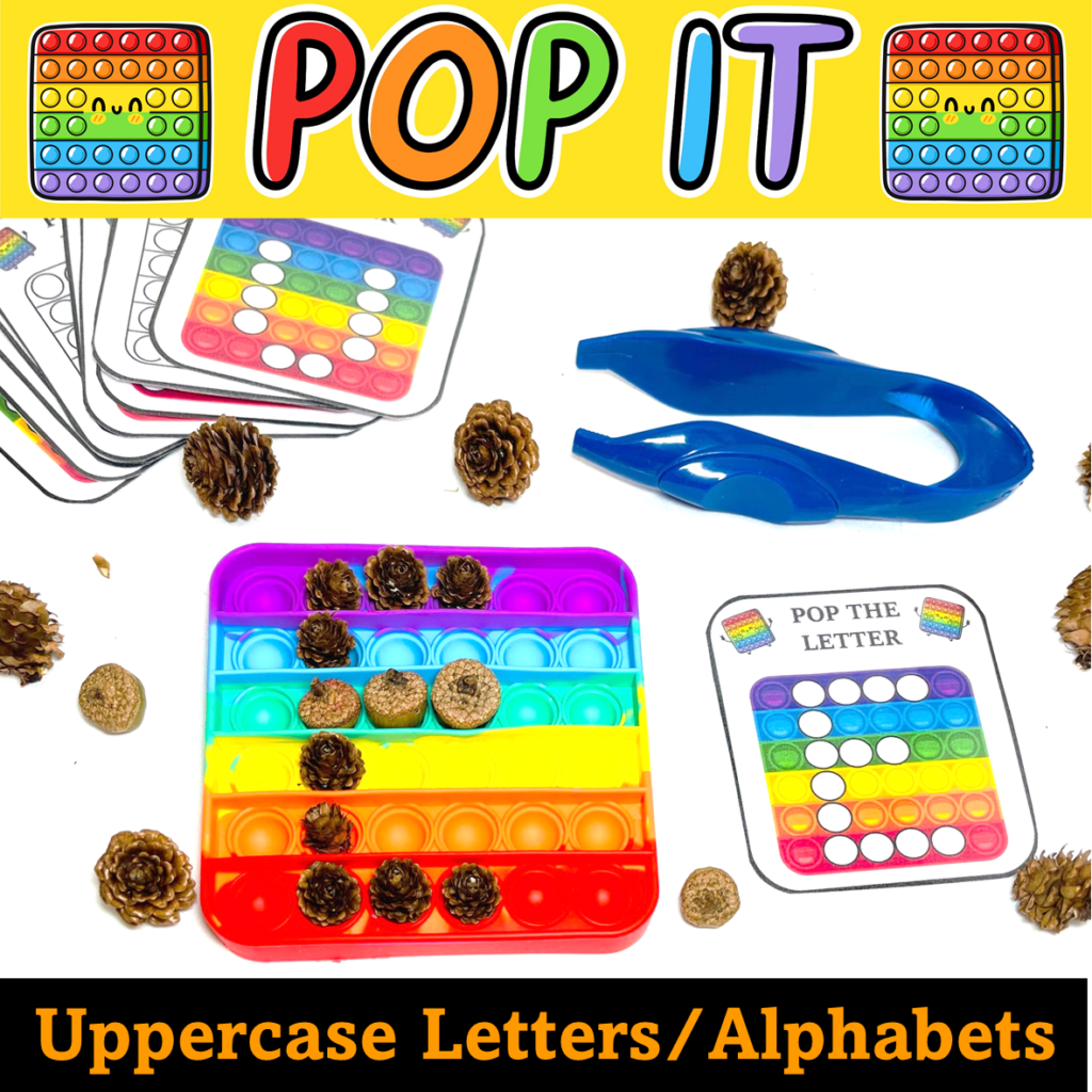 Pop it Activities | Uppercase Letter Task Cards | Made By Teachers