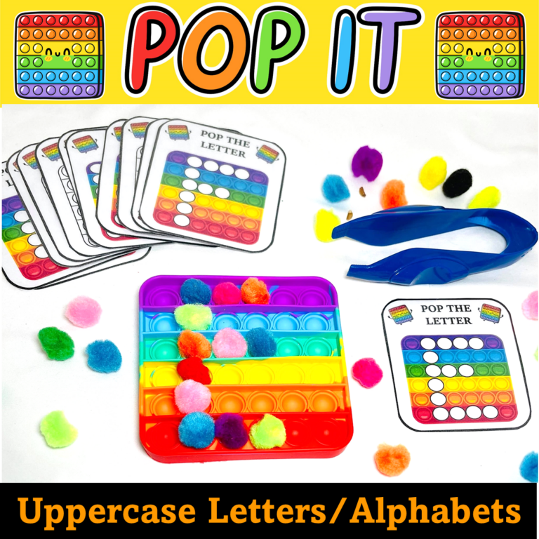 Pop it Activities | Uppercase Letter Task Cards | Made By Teachers
