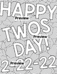 Twos Day Twosday Coloring Pages 2s Day 2-2-22 2-22 | Made By Teachers