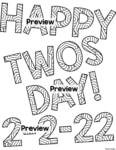 Twos Day Twosday Coloring Pages 2s Day 2-2-22 2-22 | Made By Teachers