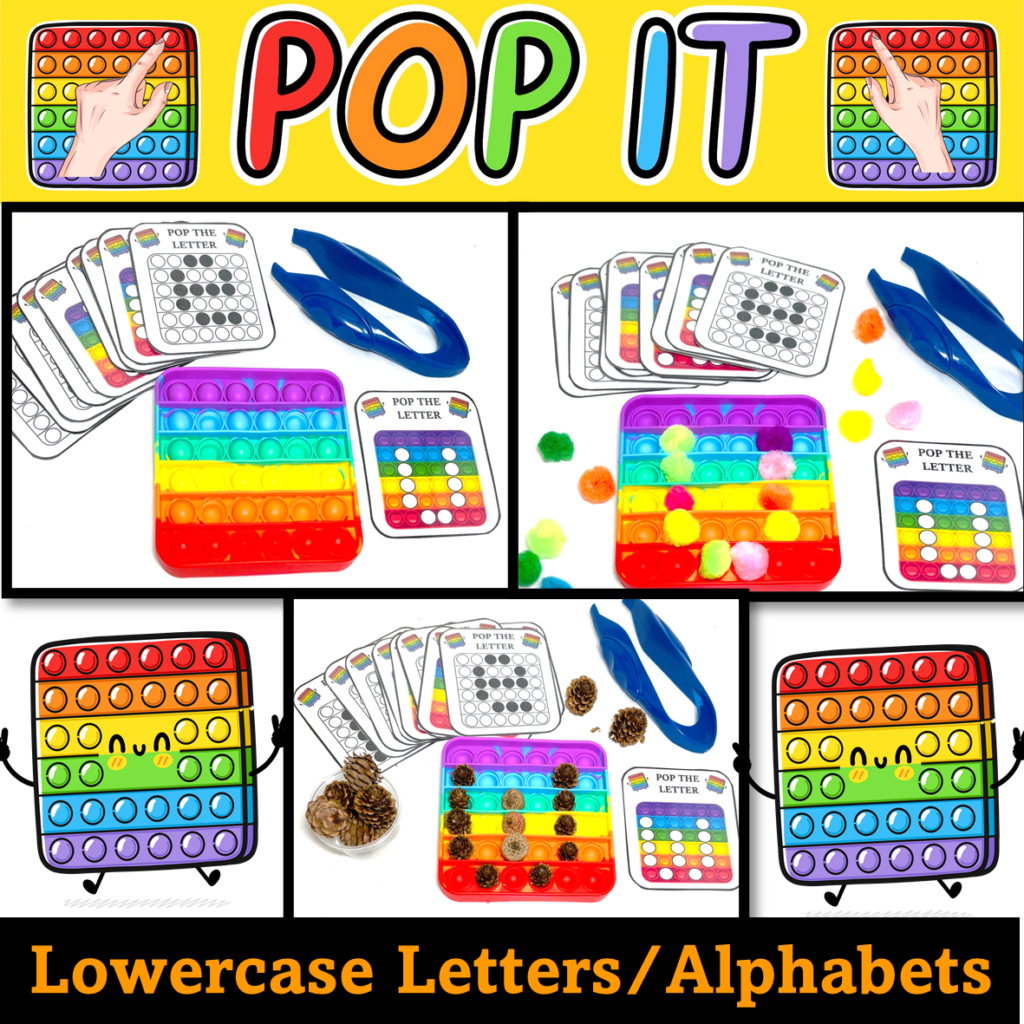 Pop it Activities | Lowercase Letter Task Cards | Made By Teachers