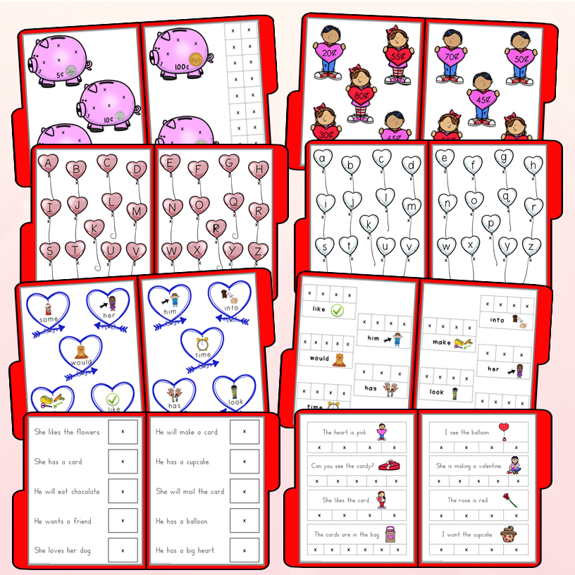 February Valentine's Day File Folder Activities | Made By Teachers