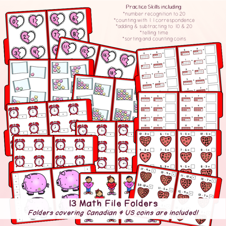 February Valentine's Day File Folder Activities - Made By Teachers