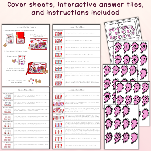 February Valentine's Day File Folder Activities - Made By Teachers