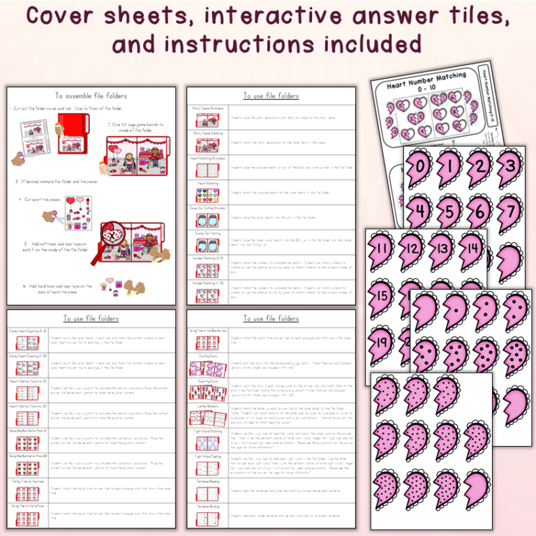 February Valentine's Day File Folder Activities - Made By Teachers