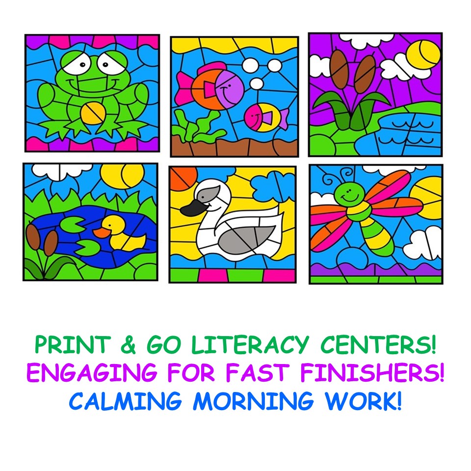 Word Families Color by Code Pond Animals | Made By Teachers