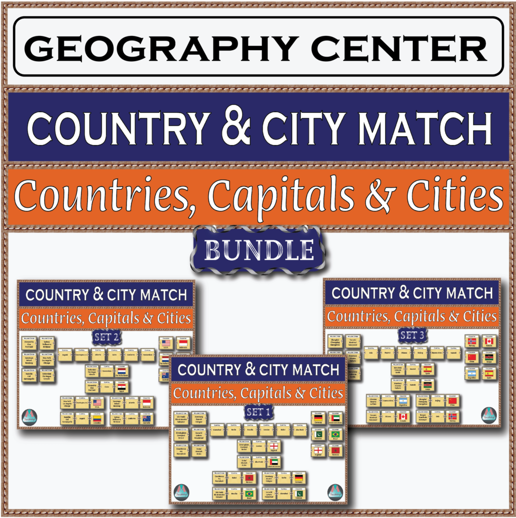 Geography Center: Countries & Cities Bundle | Made By Teachers