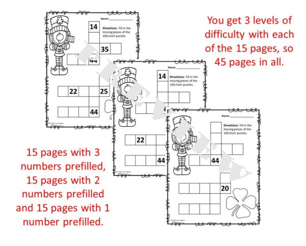 100S Charts Worksheets Puzzles St. Patrick's Day - Made By Teachers