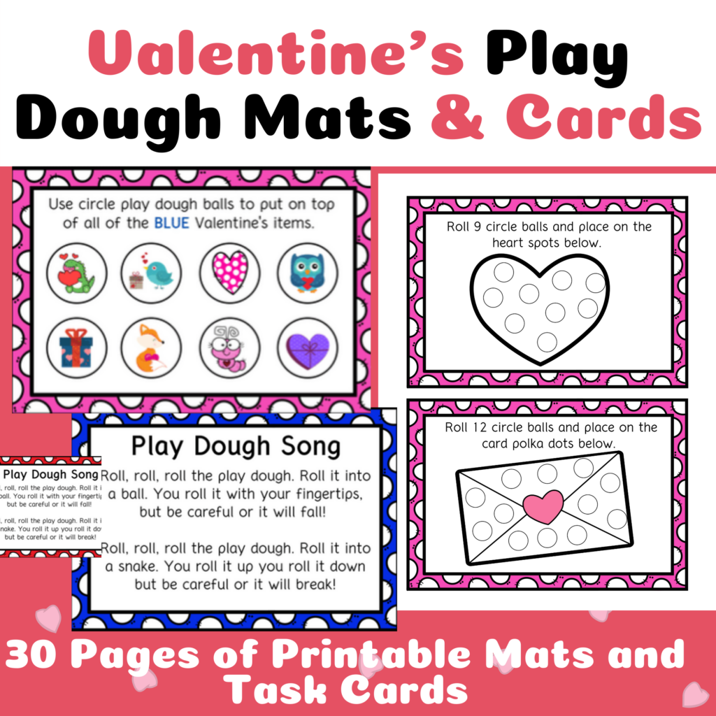 Valentine's Day Free Play Dough Mats | Made By Teachers