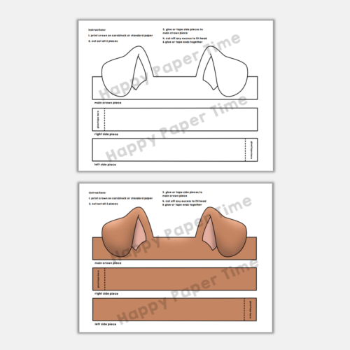 Dog Ears Crowns Headbands Printable Coloring Craft - Made By Teachers